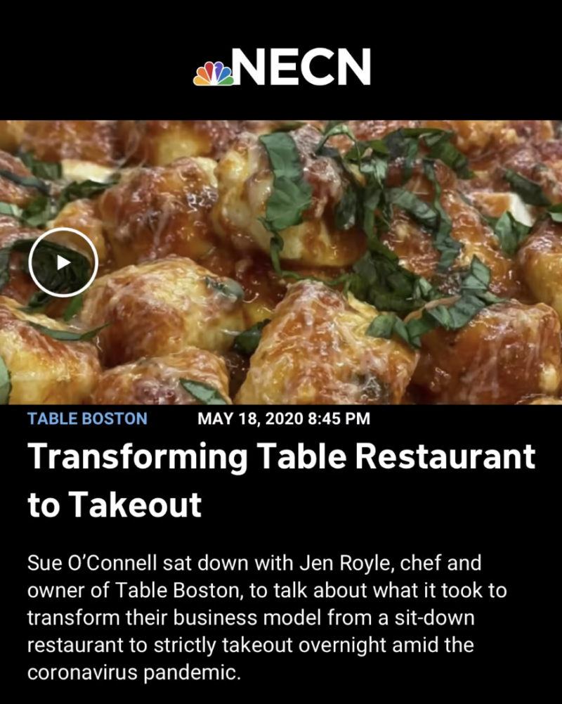 Table North End Boston Press & Media