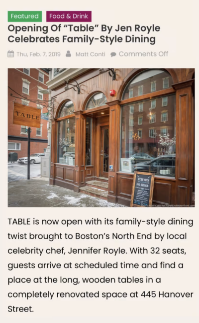 Press & Media - Table